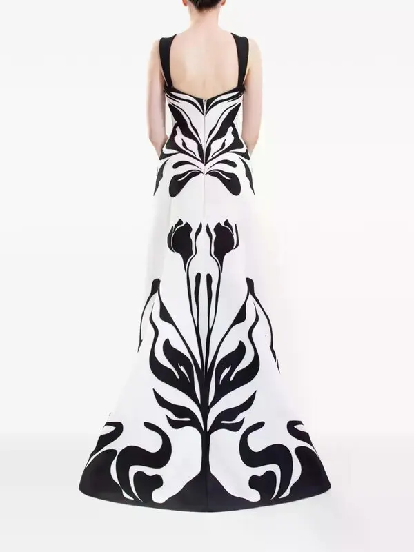 SAIID KOBEISY Laser Cut Scuba Maxi Dress