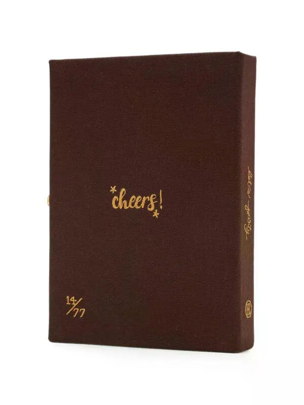 OLYMPIA LE-TAN Let`s Party Embroidered Book-shaped Clutch Bag - Brown