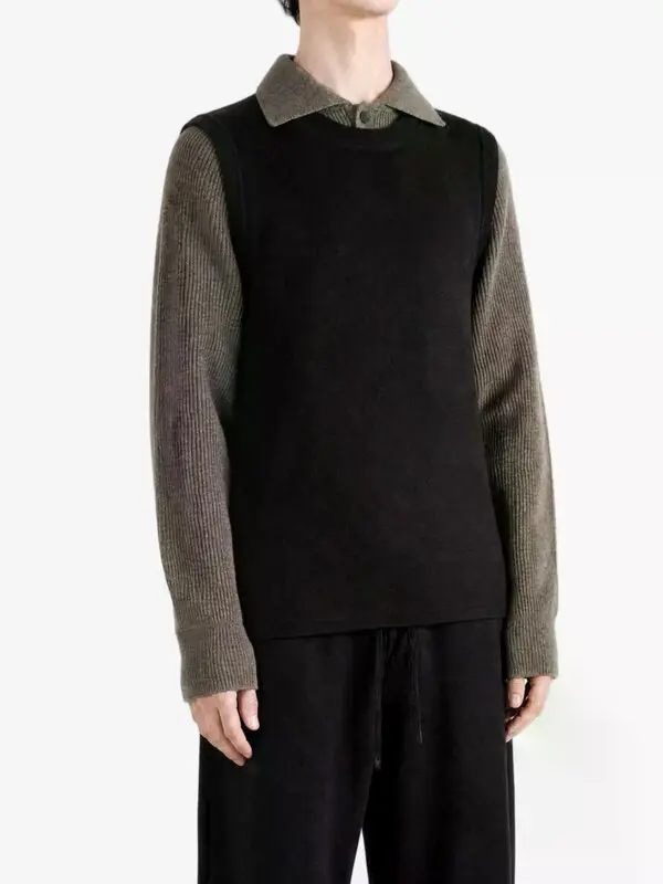 MAISON MARGIELA Layered-effect Ribbed-sleeve Sweater