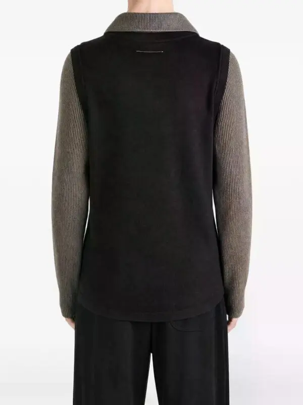 MAISON MARGIELA Layered-effect Ribbed-sleeve Sweater