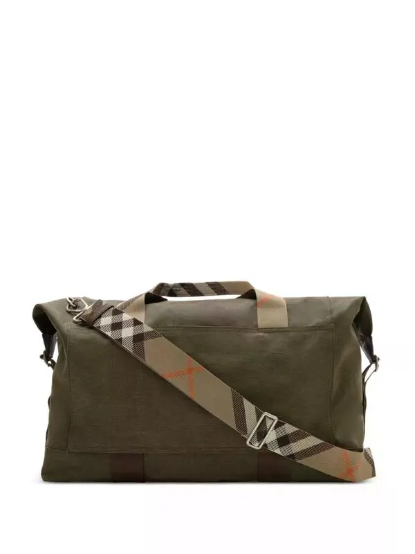 Burberry Tavistock Holdall In Coated Cotton Canvas - Green