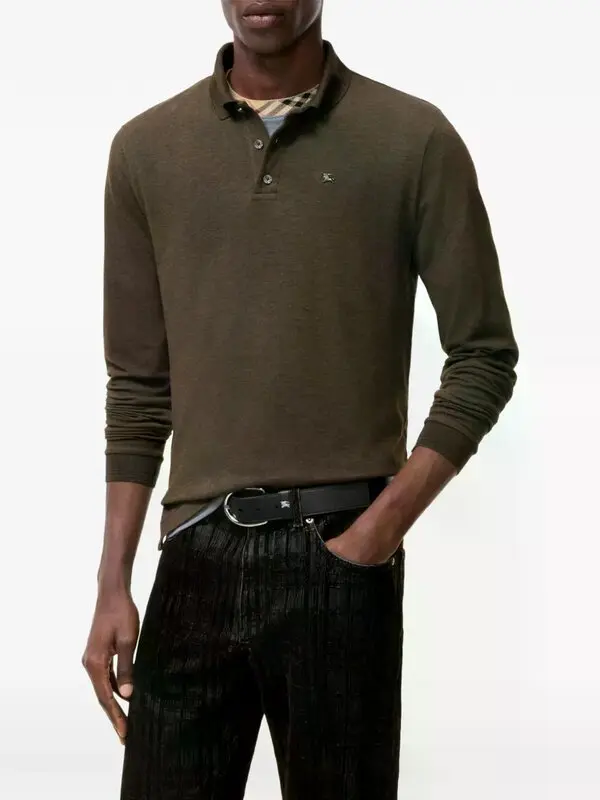 Burberry Long-sleeve Wool-cotton Polo Shirt