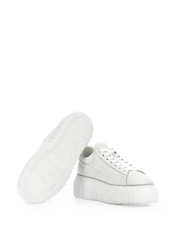Hogan H-stripes Sneakers With Rhinestone Piping