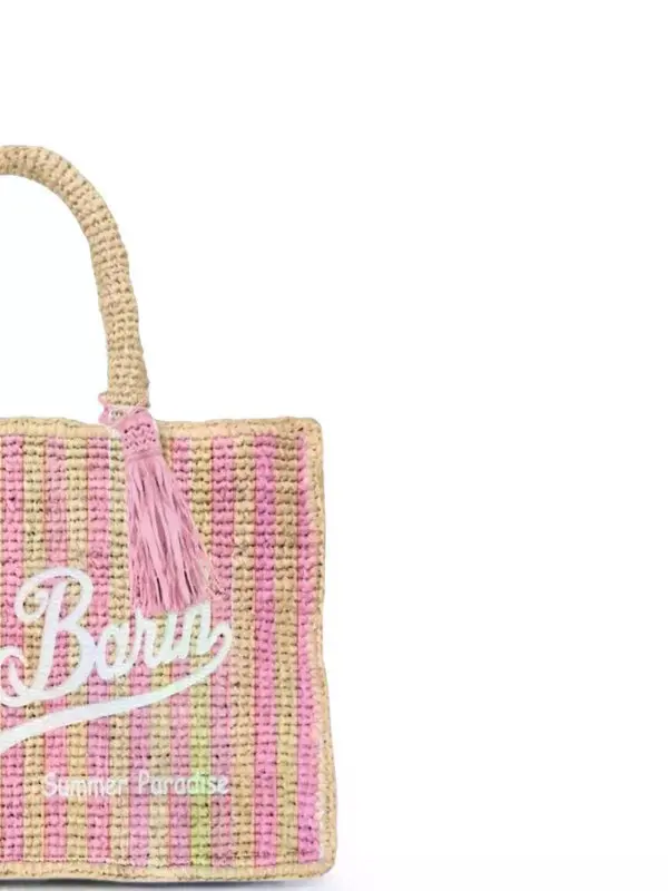 MC2 SAINT BARTH Colette Striped Raffia Tote Bag - Neutrals