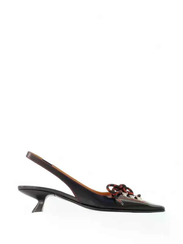 Marni Lace-up Slingback Pumps - Black