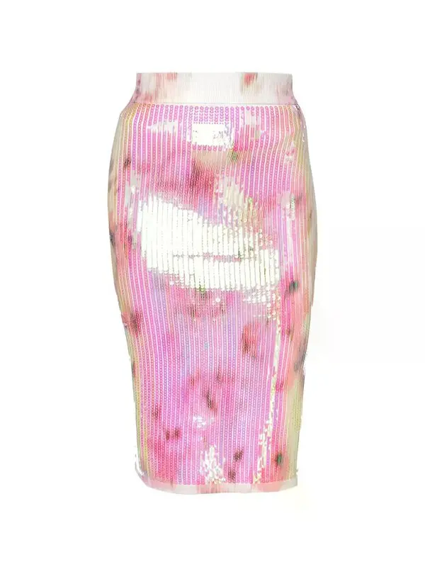 Ted Baker London Vivannn Printed Sequin-embellished Skirt - Pink