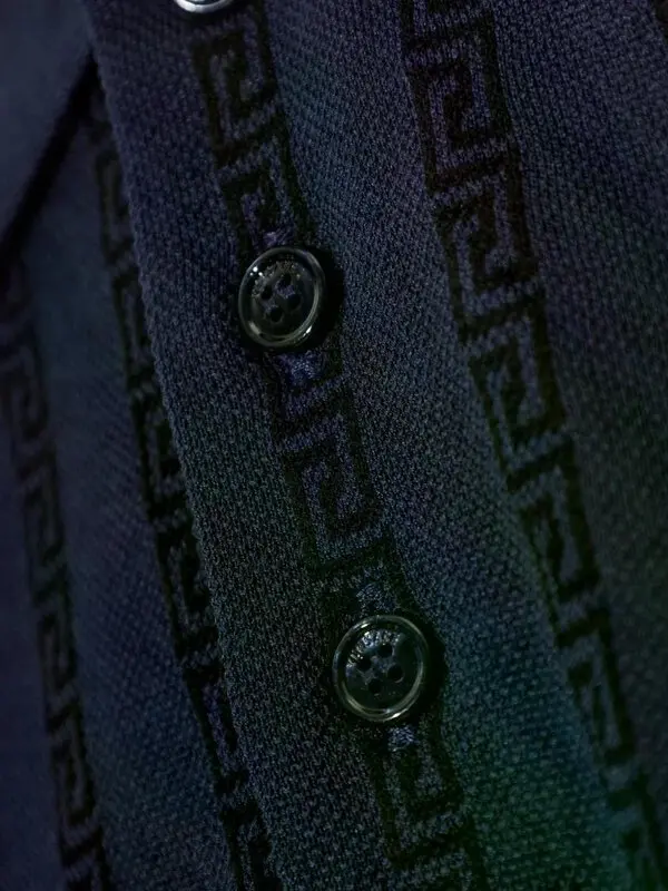 Versace Jacquard Cotton Piqué Polo Shirt