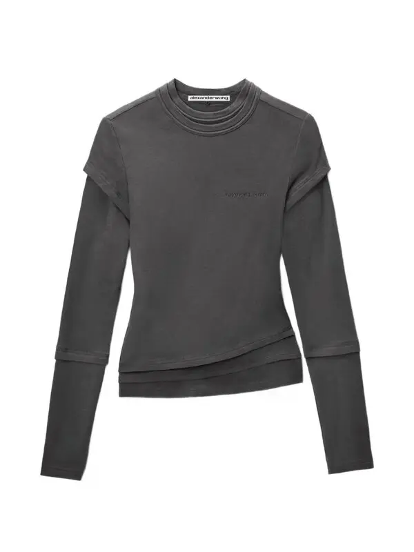 Alexander Wang Layered Long Sleeve Top - Grey