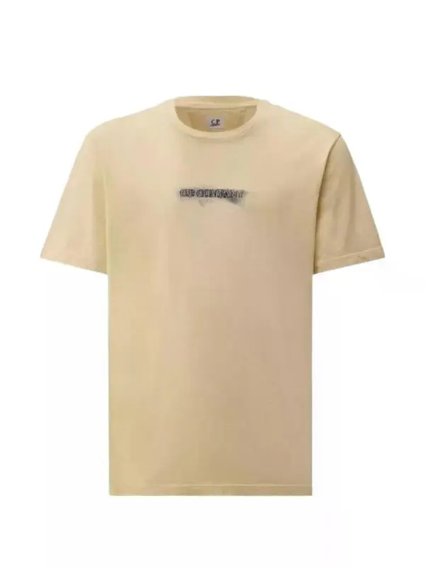 C.P. COMPANY 24/1 Jersey Short Sleeve Logo T-shirt - Neutrals