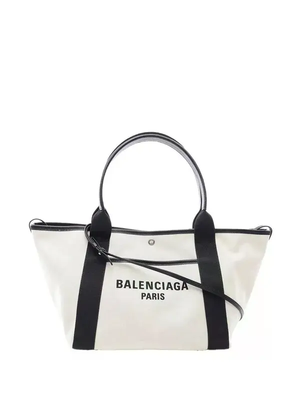 Balenciaga Canvas Biarritz Tote Satchel - Neutrals