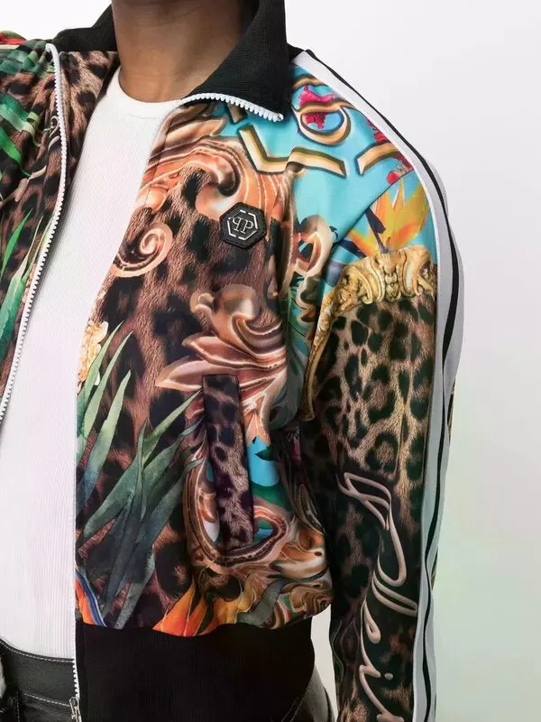 Philipp Plein Baroque Flower Printed Jacket