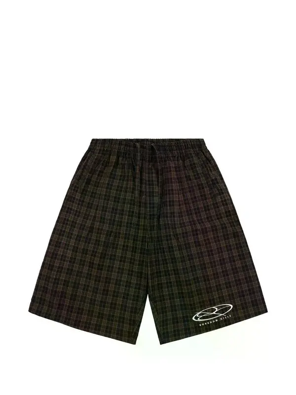 BOREDOM KILLS Lounge Checked Shorts - Brown