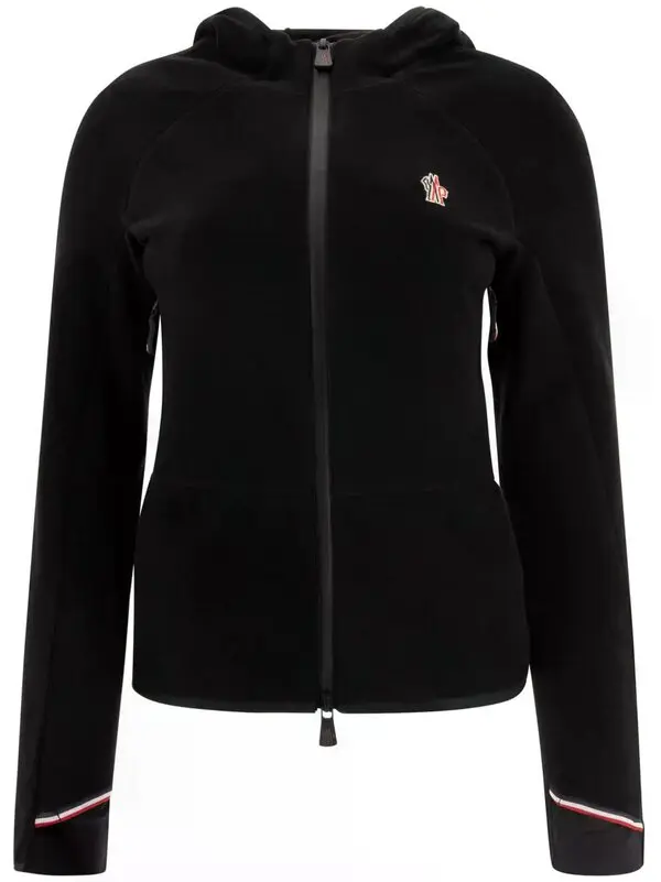 Moncler Logo-patch Fleece Jacket - Black