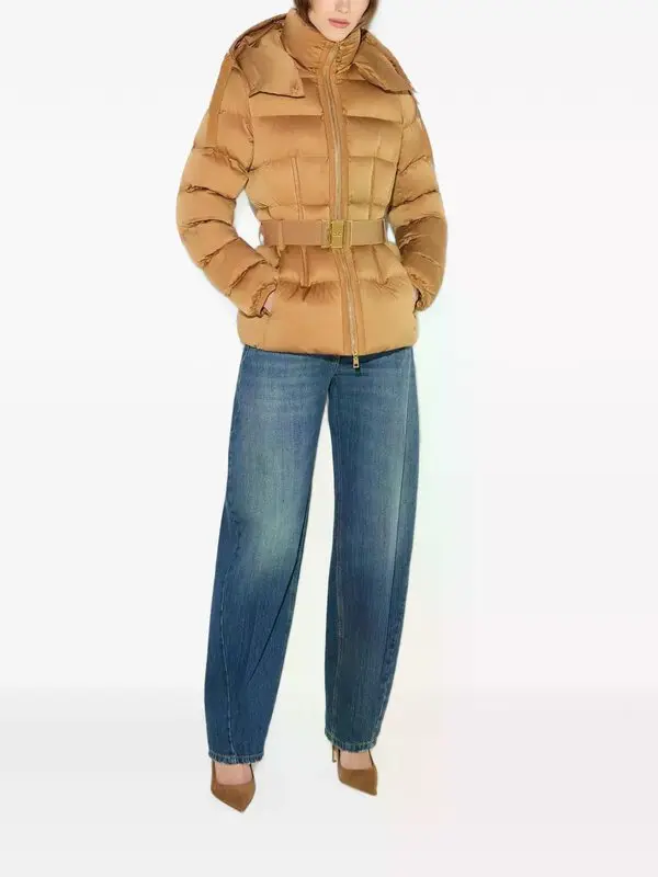Elisabetta Franchi Down Jacket In Voile Fabric