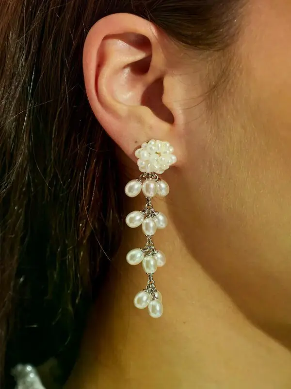 SELF-PORTRAIT Cluster Drop Earrings