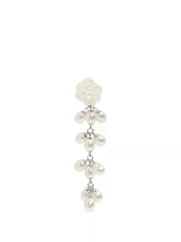 SELF-PORTRAIT Cluster Drop Earrings With Faux Pearls