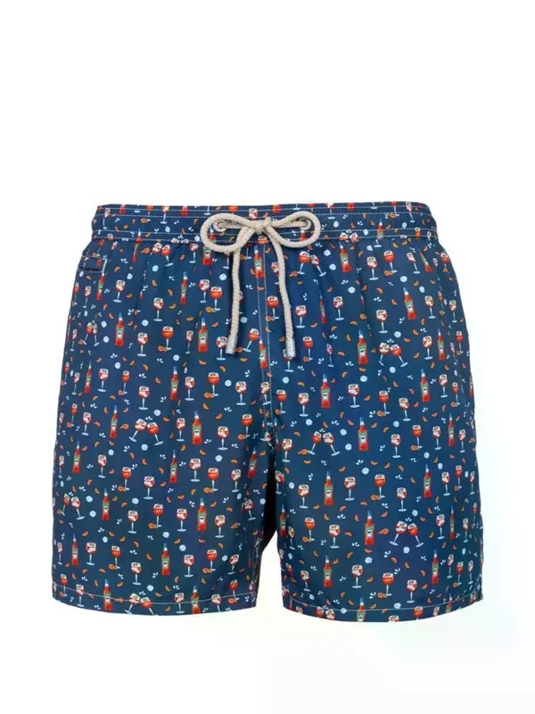 MC2 SAINT BARTH Lighting Cocktail-print Swim Shorts - Blue