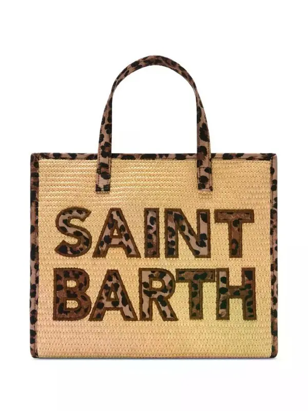 MC2 SAINT BARTH Vivian Medium Leopard-print Logo-patch Tote Bag - Neutrals