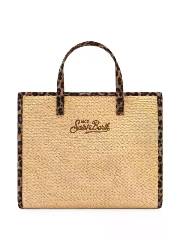 MC2 SAINT BARTH Vivian Medium Leopard-print Logo-patch Tote Bag
