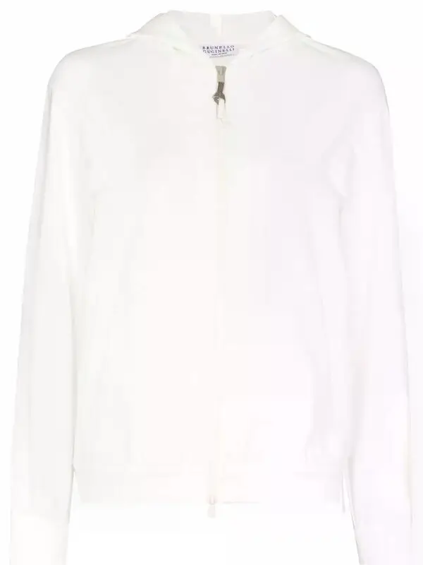 Brunello Cucinelli Two-way Zip-up Hoodie - White