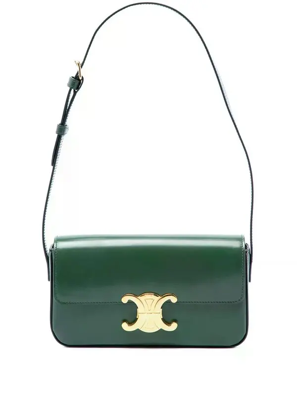 Celine Shiny Calfskin Triomphe Claude Shoulder Bag