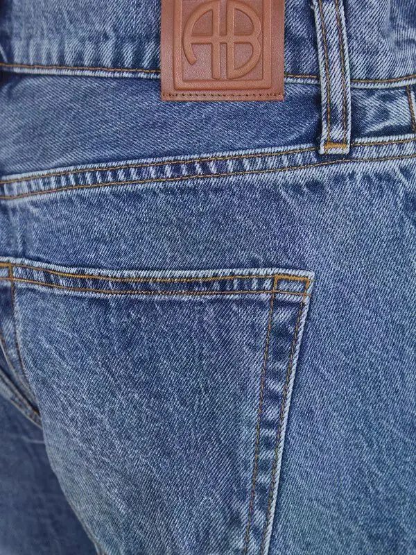 ANINE BING Hugh Wide Leg Jeans - Blue
