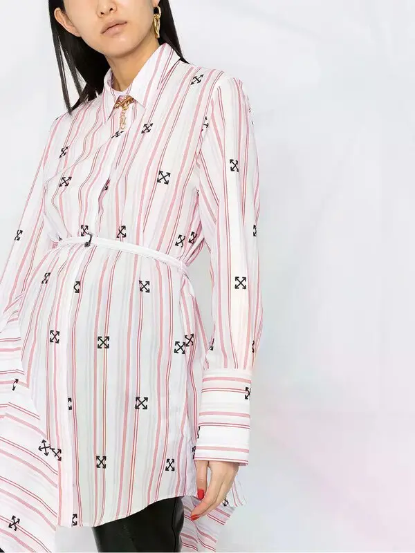 Off-White Asymmetric Arrow Shirt Dress