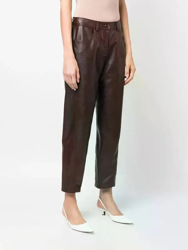 Stella McCartney Faux Leather Straight Leg Trousers