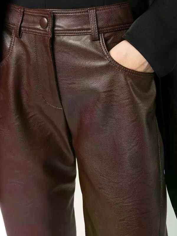 Stella McCartney Faux Leather Straight Leg Trousers