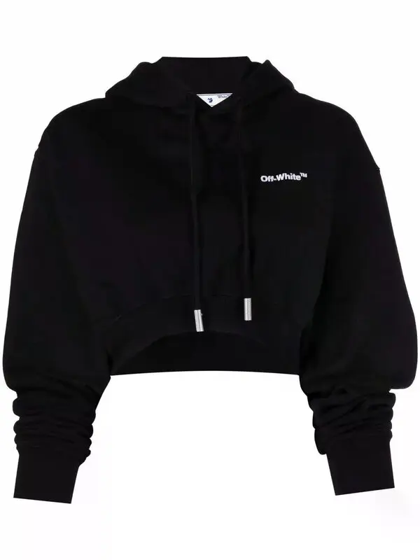 Off-White Helvetica Logo-print Hoodie - Black