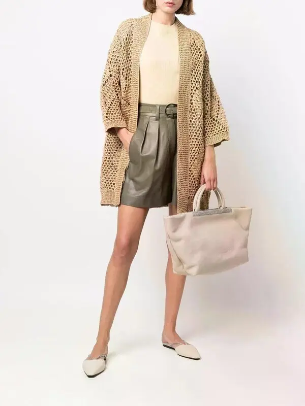 Brunello Cucinelli Wide-leg Leather Shorts