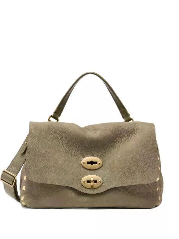 ZANELLATO Small Postina Stud-embellished Leather Tote Bag - Green