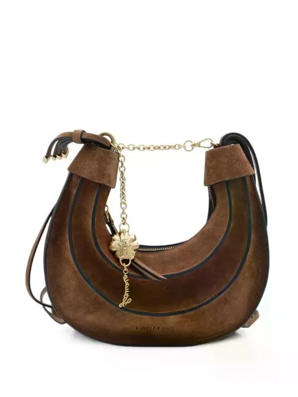 Farm Rio Flower Charm Suede Shoulder Bag