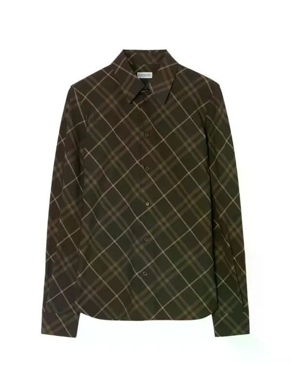 Burberry Slim Fit Check Cotton Shirt - Brown