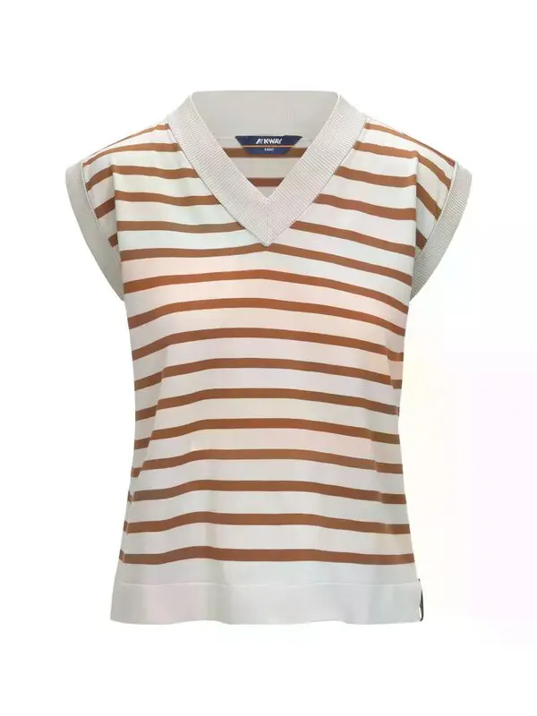 K-WAY Striped V-neck Sleeveless Top