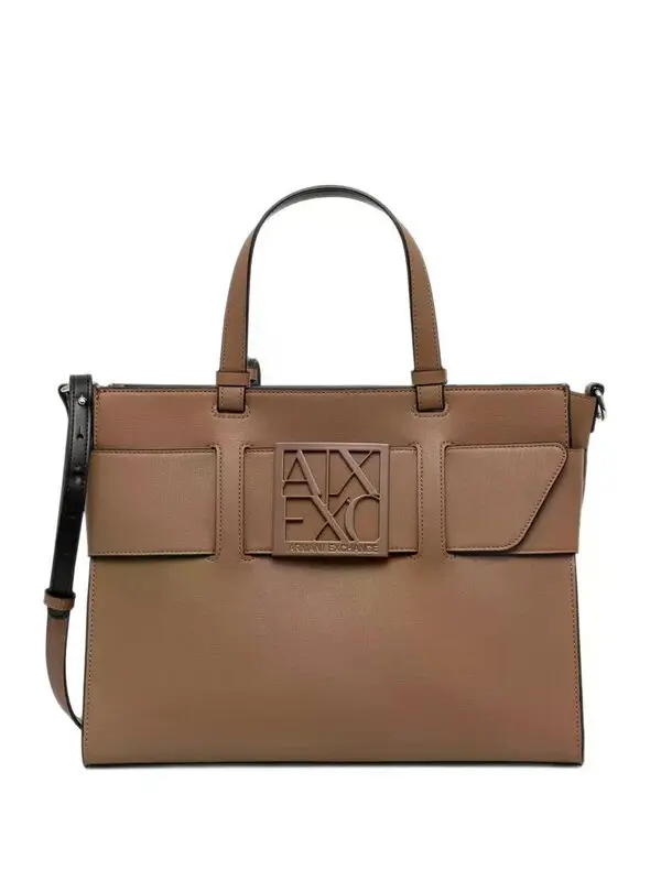 Armani Exchange Logo-plaque Tote Bag - Brown