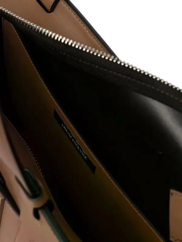 Armani Exchange Logo Plaque Tote Bag - Brown