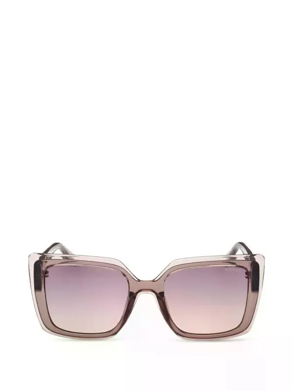 Guess Logo-plaque Cat-eye Sunglasses - Brown