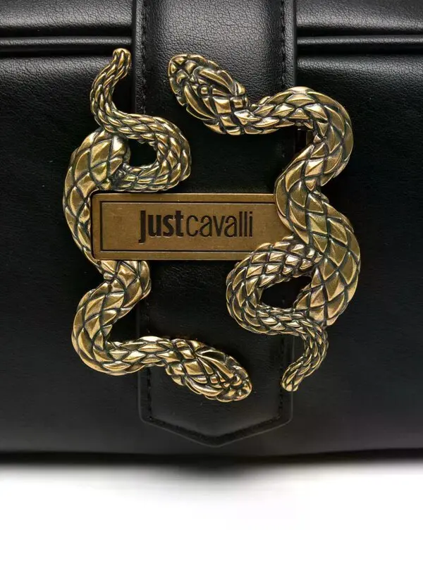 Just Cavalli Snake Plaque Buckle Detail Tote Bag