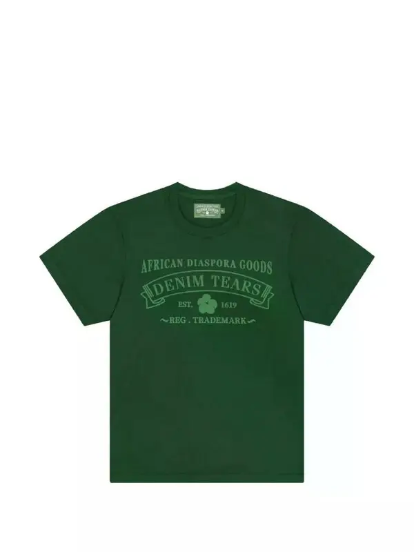 DENIM TEARS Adg Logo-print Short-sleeve T-shirt - Green