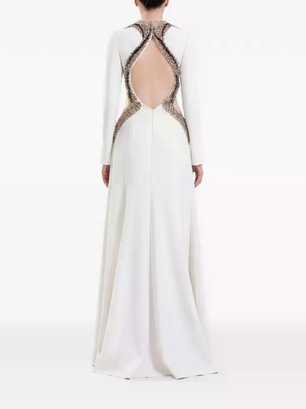 SAIID KOBEISY Embellished Long-sleeve Maxi Dress