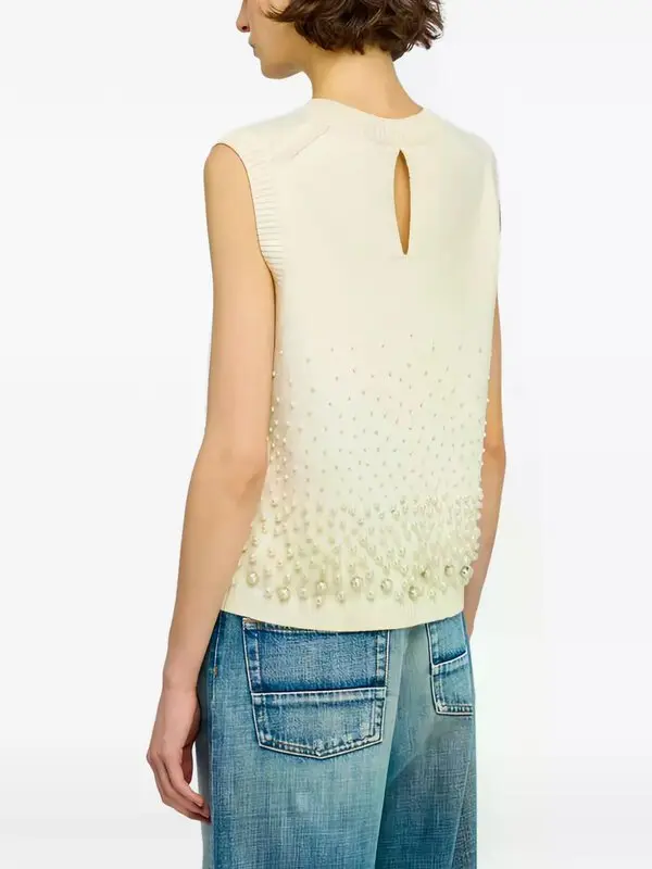 SEMICOUTURE Embellished Knitted Waistcoat - Neutrals