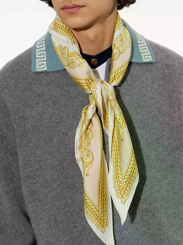 Versace Printed Silk Twill Scarf
