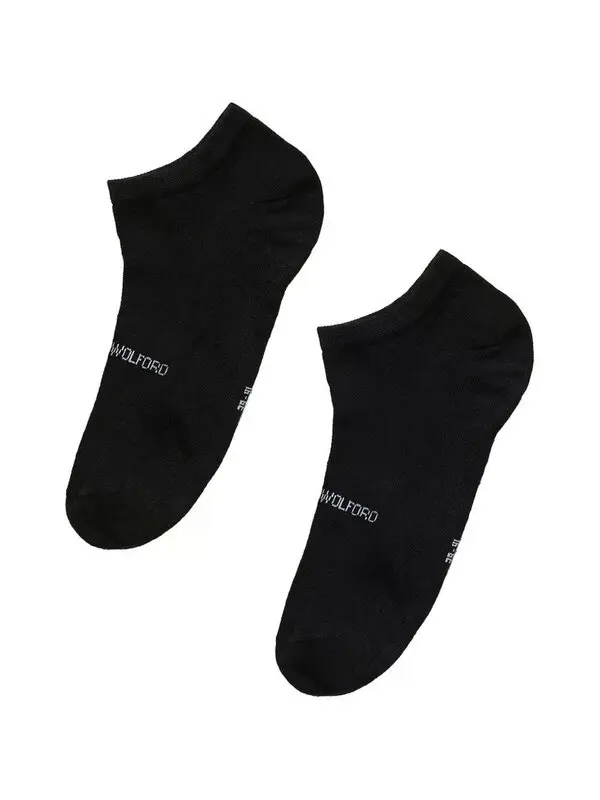 Wolford Logo-knit Sneakers Socks - Black
