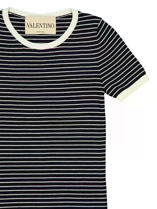 Valentino Garavani Vlogo Signature Striped T-shirt - Blue