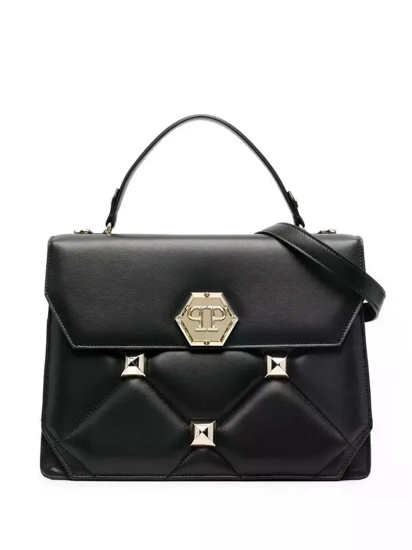 Philipp Plein Logo Stud Embellished Tote Bag