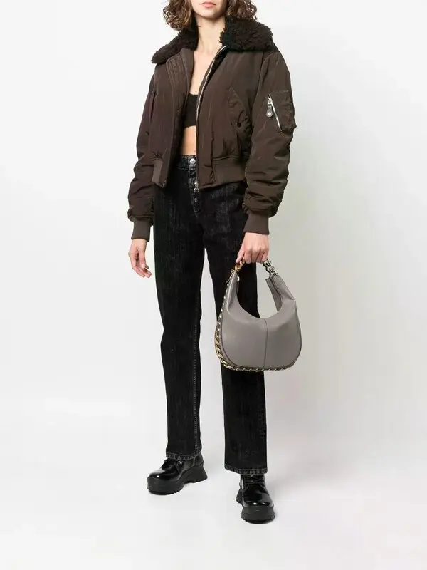 Stella McCartney Faux-fur Collar Cropped Bomber Jacket
