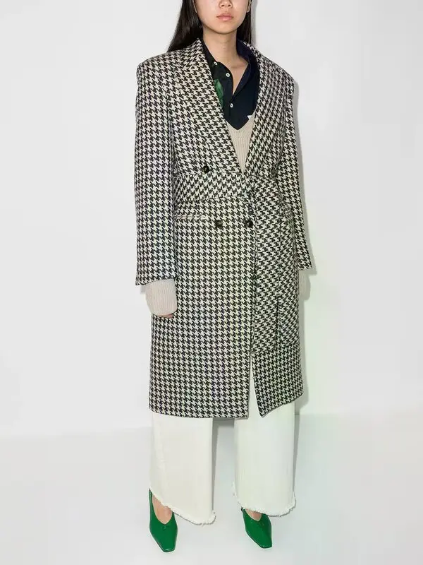 Stella McCartney Houndstooth-pattern Double-breasted Coat