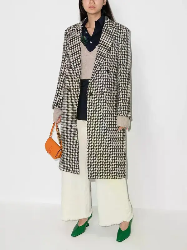 Stella McCartney Houndstooth-pattern Double-breasted Coat