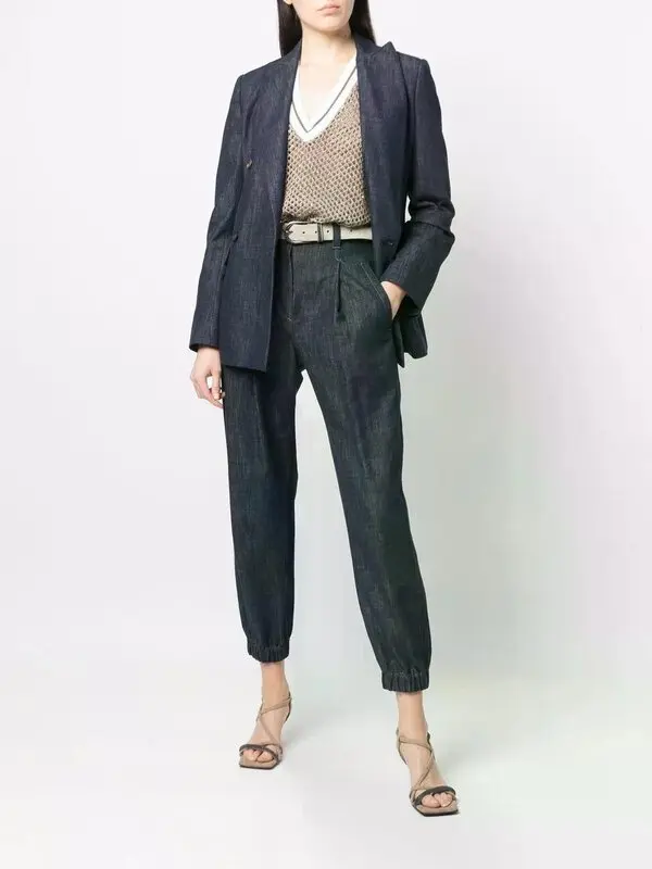 Brunello Cucinelli Denim Double-breasted Blazer